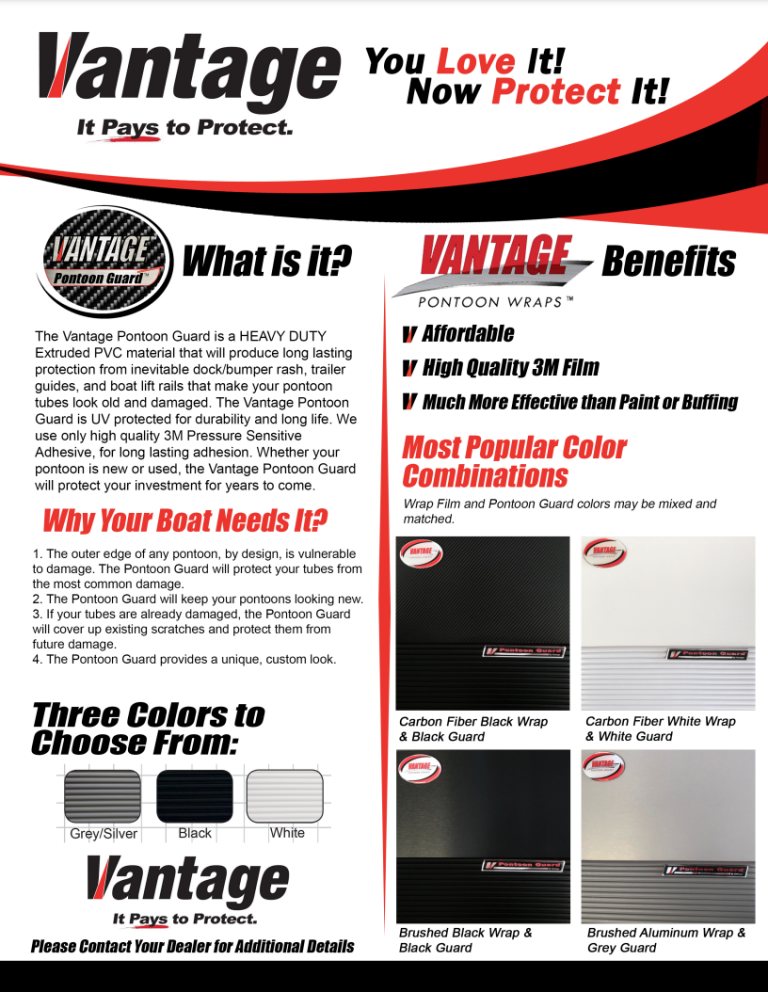 Vantage Pontoon Wrap Guard available in Coopersville, MI | Lynden ...
